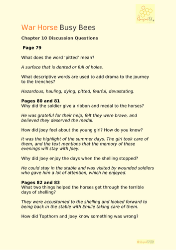 War Horse Complete English Scheme for Y5/6 | Teaching Resources