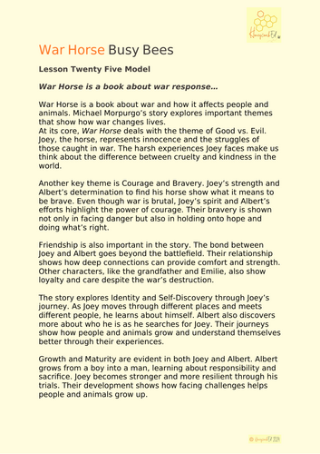 War Horse Complete English Scheme for Y5/6 | Teaching Resources