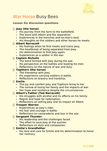 War Horse Complete English Scheme for Y5/6 | Teaching Resources