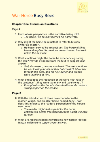 War Horse Complete English Scheme for Y5/6 | Teaching Resources