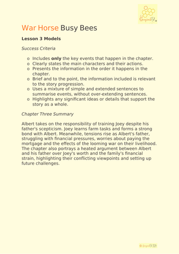 War Horse Complete English Scheme for Y5/6 | Teaching Resources