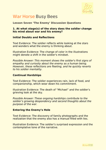 War Horse Complete English Scheme for Y5/6 | Teaching Resources