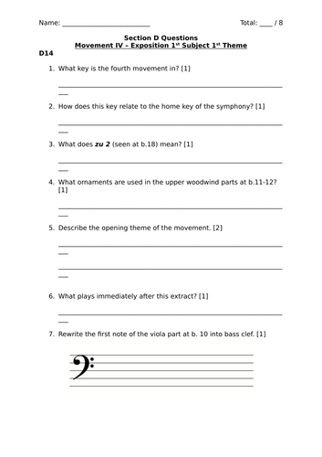 Beethoven Fifth Symphony Mvt 4 LISTENING | Teaching Resources