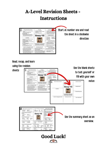 Henry VII - A Level History Revision Sheets | Teaching Resources