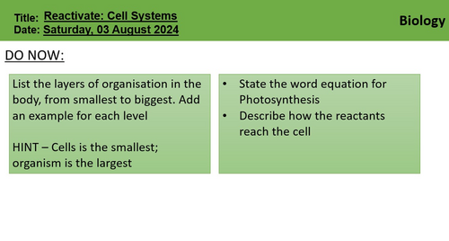 Reactivate Cell Systems SMART Activate 3 | Teaching Resources