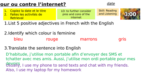 New GCSE French - Module 1 - Tu as du temps à perdre? | Teaching Resources