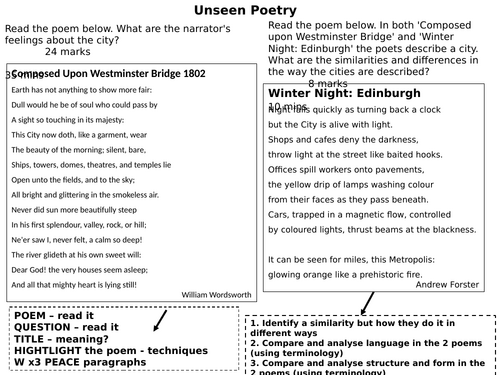 AQA Unseen Poetry Practice | Teaching Resources