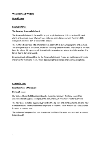 KS3 Introduction to Non-Fiction Writing Lesson | Teaching Resources