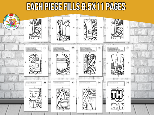 Hispanic Heritage Month Collaborative Posters Art Coloring Pages-10x4 ...
