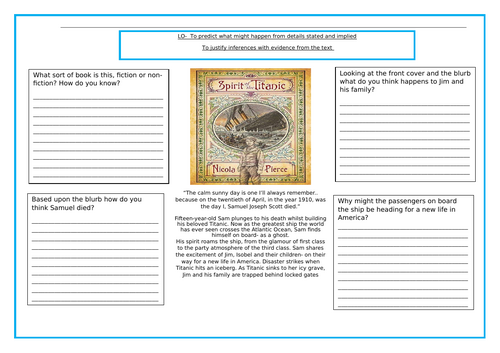 Upper KS2 Spirit of the Titanic reading activities | Teaching Resources