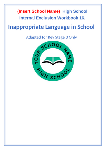 Internal Exclusion / Isolation / Remove Room Workbook 16. Inappropriate ...