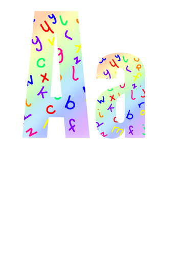 Rainbow letter themed display letters | Teaching Resources