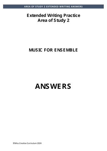 WJEC Area of Study 2 - Extended Writing Practice Questions | Teaching Resources