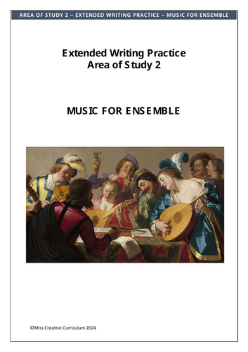 WJEC Area of Study 2 - Extended Writing Practice Questions | Teaching Resources