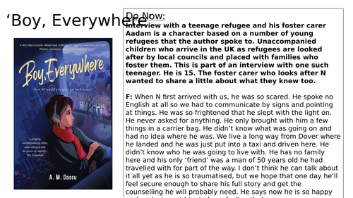 'Boy, Everywhere' Lessons | Teaching Resources