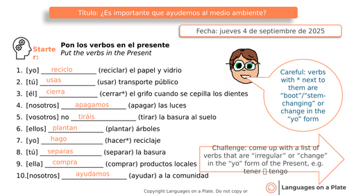 ¿Es importante que ayudemos al medioambiente? - Subjunctive helping the ...