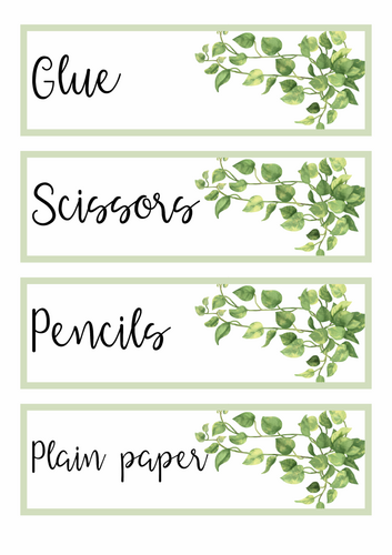 Botanical Nature Tray Labels | Teaching Resources
