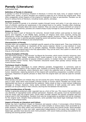 Parody (Literature) | Teaching Resources