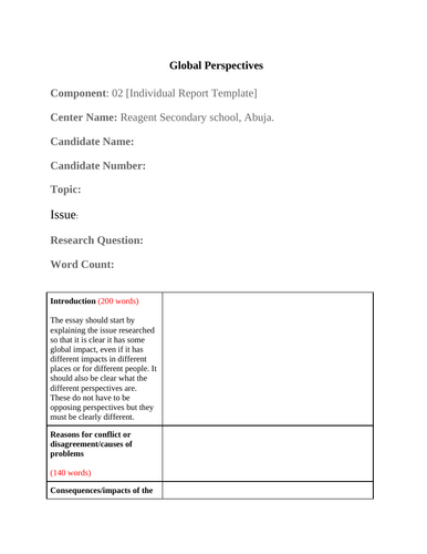 Cambridge IGCSE Global Perspectives 0457 | Teaching Resources