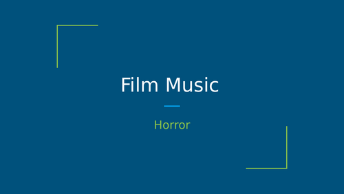 OCR GCSE Music Film Music - Horror | Teaching Resources