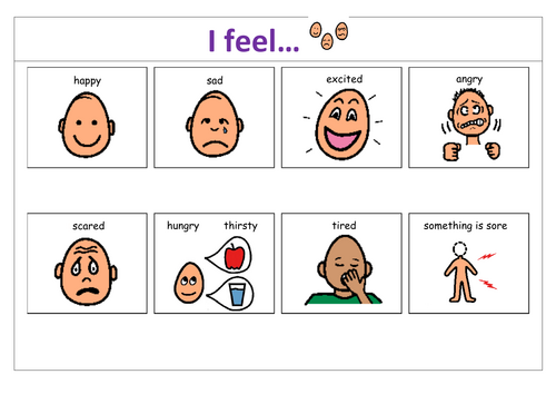 Emotions/ Feelings - visual/ communication mat / aided language board ...