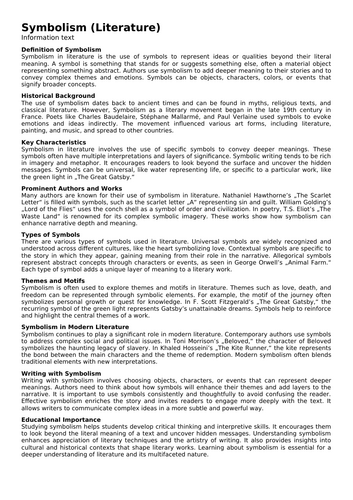 Symbolism (Literature) | Teaching Resources