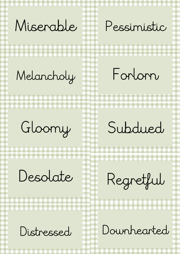 Synonym Cards | Teaching Resources
