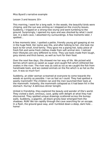 The Stone Age Boy Narrative Writing 3 x weeks full lessons and ...