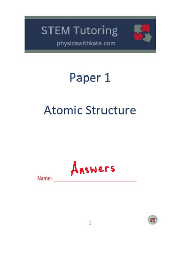 GCSE P1 Atomic Structure Trilogy Complete workbook with answers ...