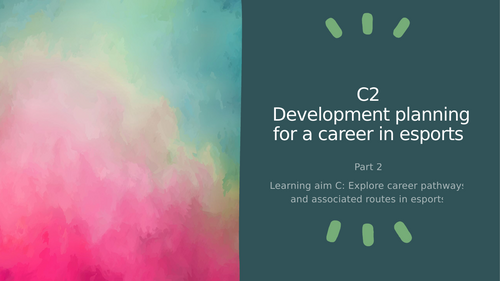 Esports- Unit 1- C2- Development planning for a career in esports- Part ...