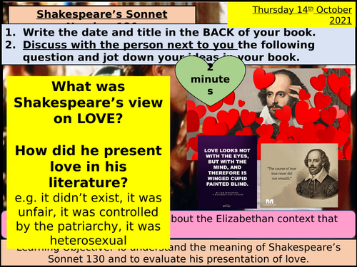 Shakespeare Sonnet 130 Analysis | Teaching Resources