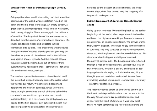 Creative Writing Setting - Heart of Darkness | Teaching Resources