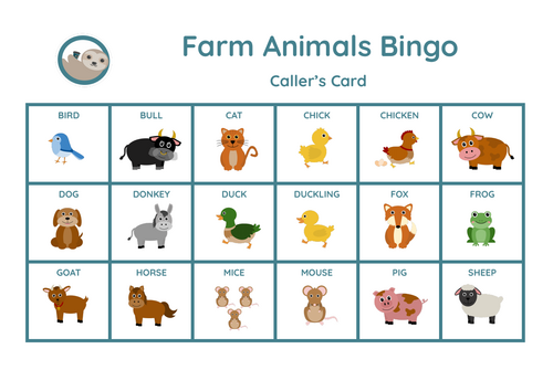 ESL Farm Animals Bingo | Teaching Resources