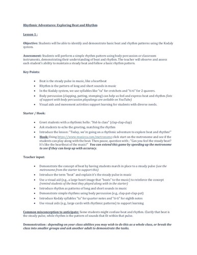 SEND Music - Introducing Beat, Rhythm, Dynamics and Tempo | Teaching ...