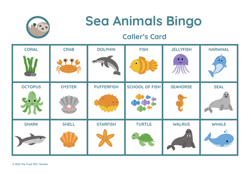 ESL Sea Animals Bingo | Teaching Resources