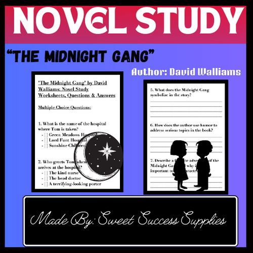 "The Midnight Gang" by David Walliams: Novel Study Worksheets ...