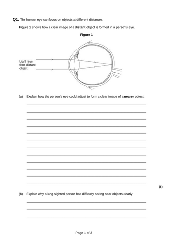B10 The Human Nervous System (TRIPLE lessons only - Eye/ Brain) GCSE ...