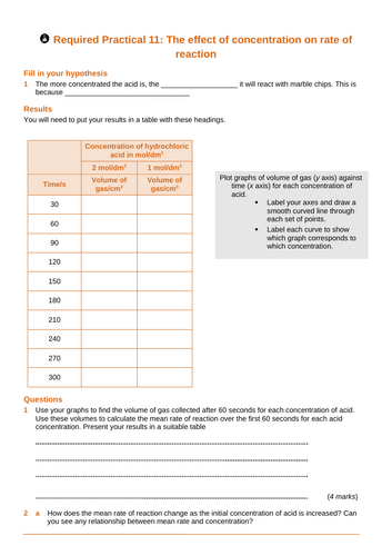 C8 Rates Of Reaction Gcse Aqa Teaching Resources