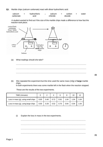 C8 Rates Of Reaction Gcse Aqa Teaching Resources