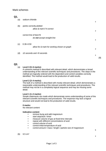 C8 Rates Of Reaction Gcse Aqa Teaching Resources