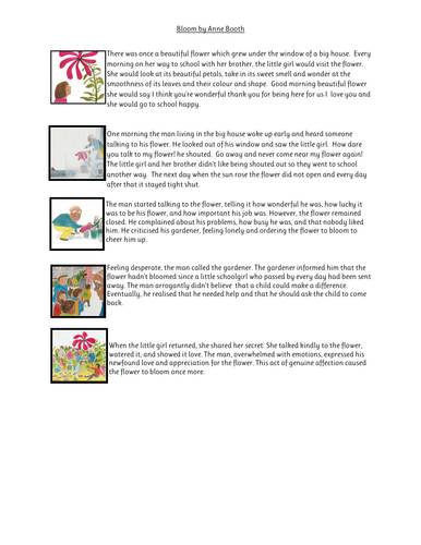 Bloom by Anne Booth narrative WAGOLL year 1/2 | Teaching Resources