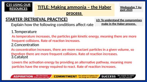 C15 Using our resources TRIPLE GCSE AQA | Teaching Resources