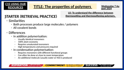 C15 Using our resources TRIPLE GCSE AQA | Teaching Resources