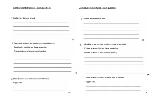 Giant covalent structures KS3 powerpoint | Teaching Resources