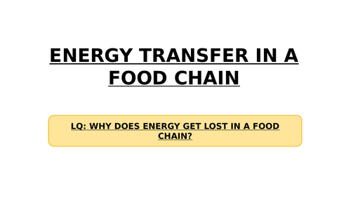 **iGCSE Biology Edexcel - ENERGY TRANSFER IN A FOOD CHAIN** | Teaching ...