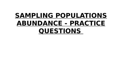 Igcse Biology Edexcel Sampling Populations Quadrats Teaching Resources