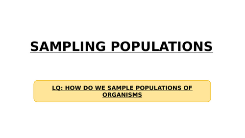 Igcse Biology Edexcel Sampling Populations Quadrats Teaching Resources