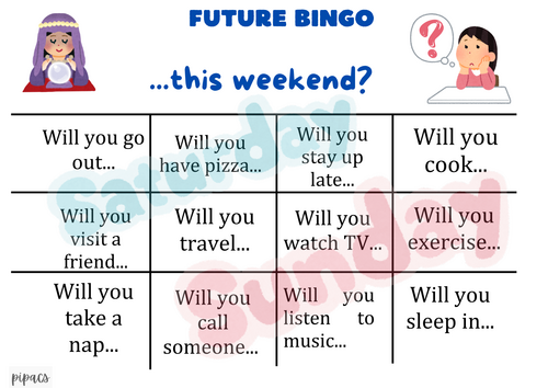Future bingo - English/ ESL classroom game | Teaching Resources