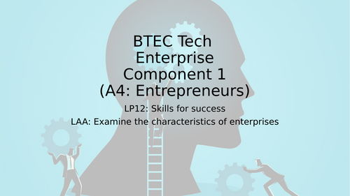 BTEC Tech L1/2 ENTERPRISE COMPONENT 1 | Teaching Resources