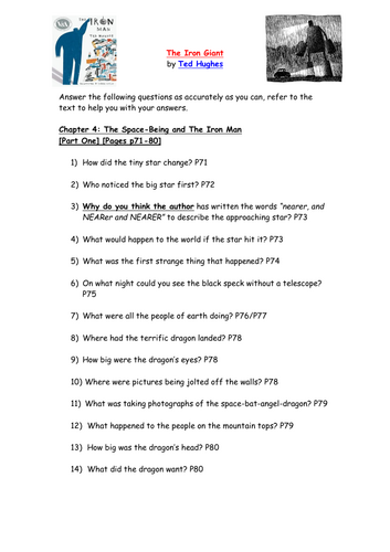 The Iron Man Comprehension [Chapter 4] [Part One] | Teaching Resources